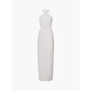 Commense | Dresses | Commence White Halter Neck Cut Out Maxi Dress ...